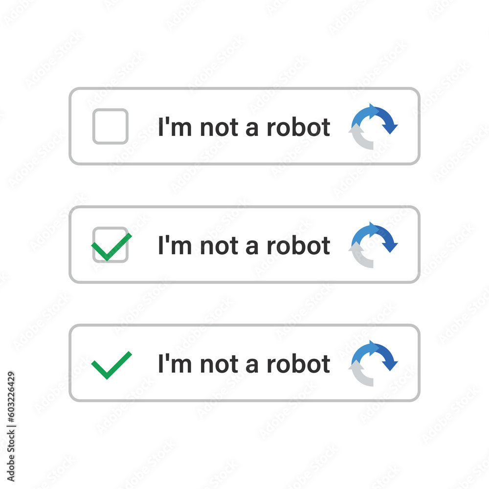 Captcha Icon I Am Not A Robot Computer Code Set Of Confirmed Recaptcha Im Not Robot Button