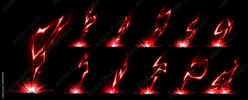 Thunder lightning vector electric power effect isolated on black ...