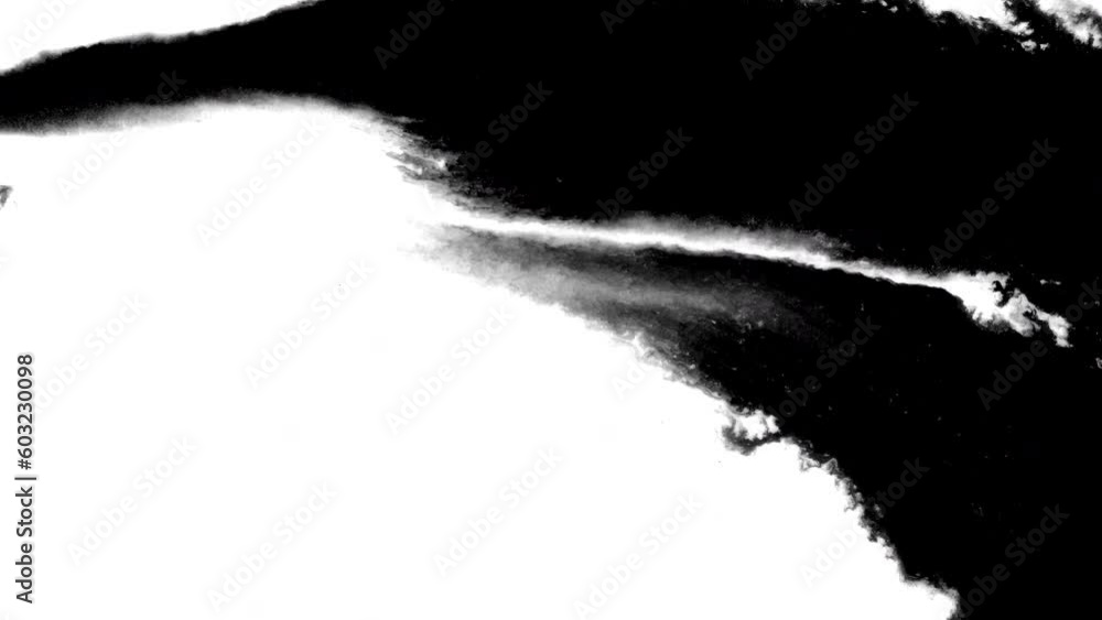 Black ink artistic flow splatter spots spills white paper beautiful ...