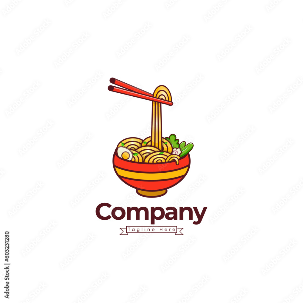 Noodle Pho Food Logo Templete, And Icon Design Template Elements With ...