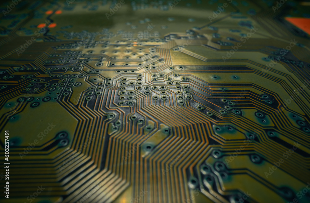 Electronic circuit board technology background. Electronic plate ...
