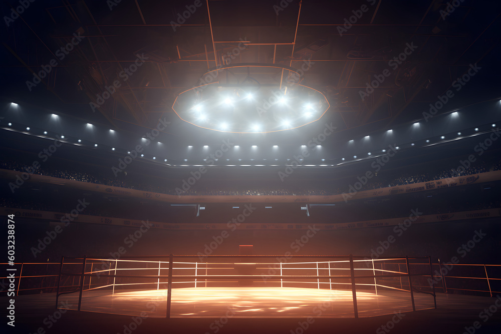 Octagonal ring for fights and competitions in mixed martial arts ...