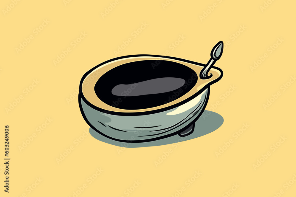 Vetor de Doodle inspired Bedpan, cartoon sticker, sketch, vector ...