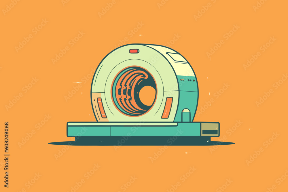 Doodle inspired MRI, cartoon sticker, sketch, vector, Illustration ...