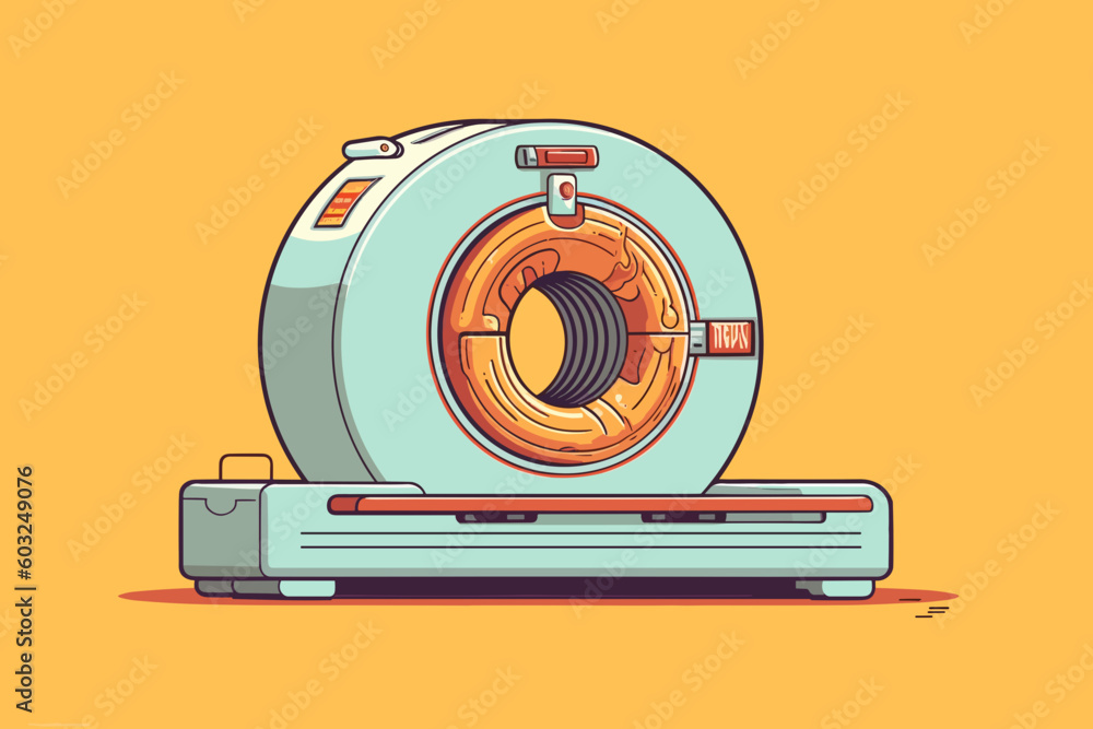 Doodle inspired MRI, cartoon sticker, sketch, vector, Illustration ...