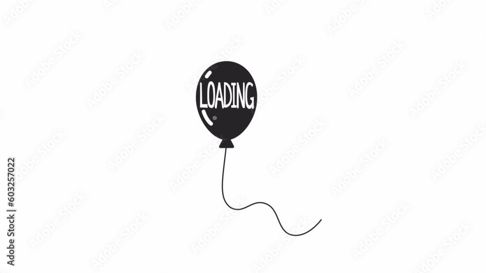 Vidéo Stock Balloon floating bw loader animation. Birthday party ...
