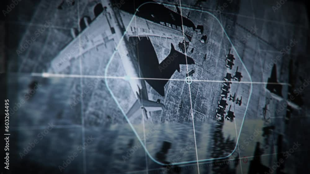 Military Target Warzone Coordinates Location Tracking Process. Enemy ...