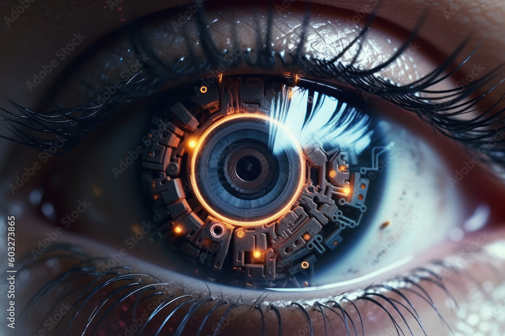Close-Up of Futuristic Robotic Bionic Eye, Signifying Future of Vision ...