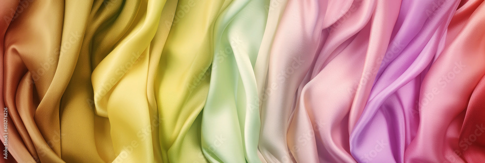 Gradient ruffled silk fabric as background wallpaper illustration ...