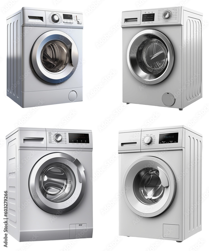 modern washing machines on a transparent background, Generative AI ...