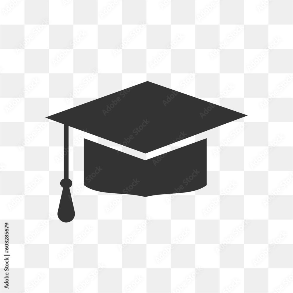 Graduation cap icon design template in transparent background vector ...