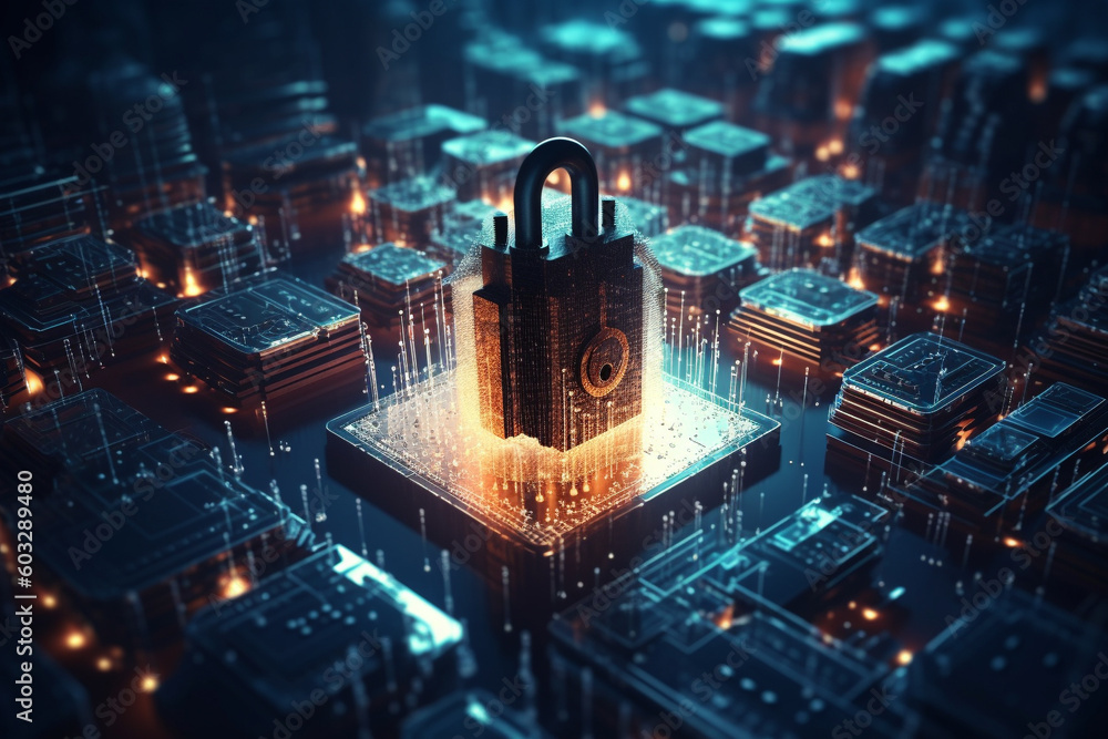 Cyber Security. Critical importance of cyber security in the digital age. Ai generated Stock ...