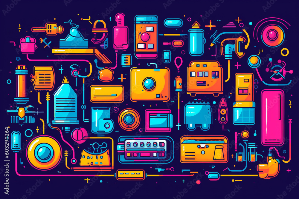 Dynamic world of the Internet of Things (IoT), showcasing a diverse ...