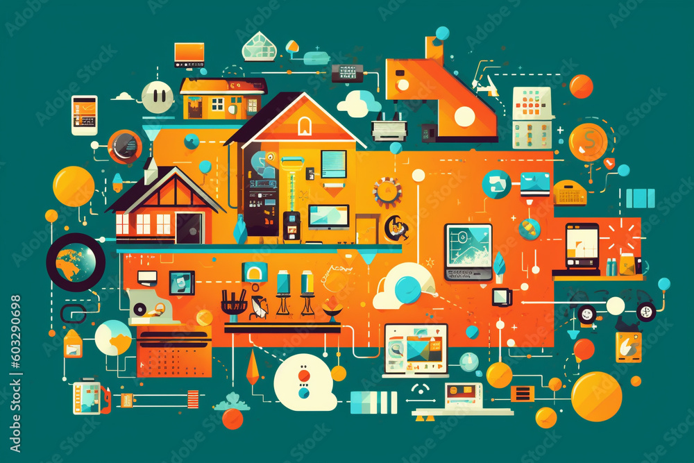 Dynamic world of the Internet of Things (IoT), showcasing a diverse ...