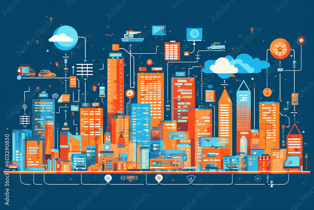 Dynamic world of the Internet of Things (IoT), showcasing a diverse ...