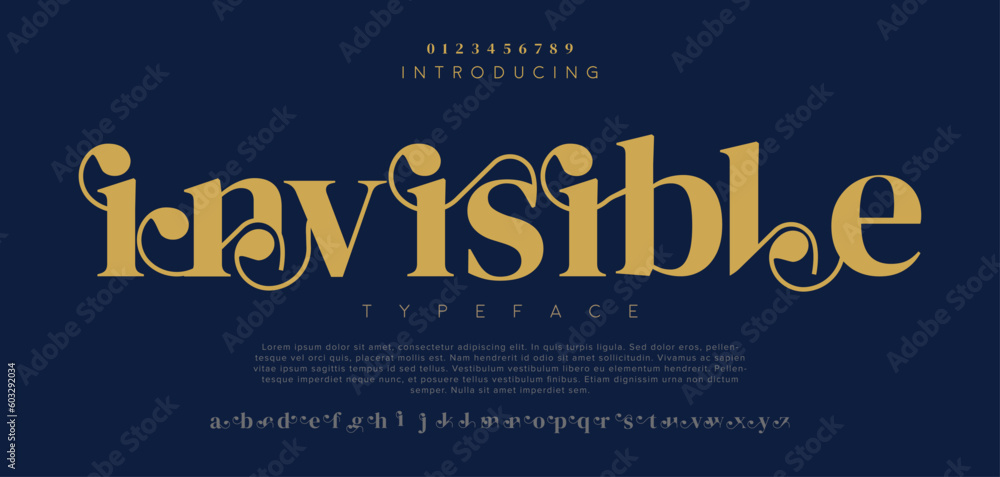 Vecteur Stock Swash invisible vintage creative alphabet luxury serif ...