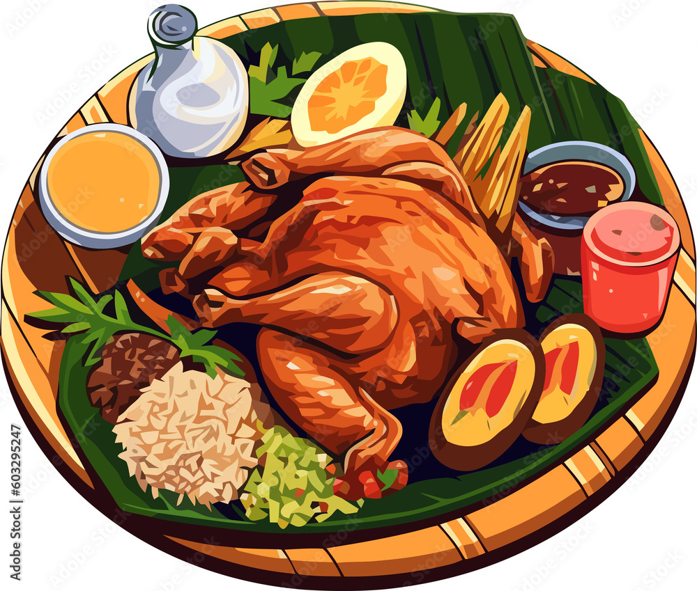 Inasal na manok illustration, or chicken inasal traditional food from ...