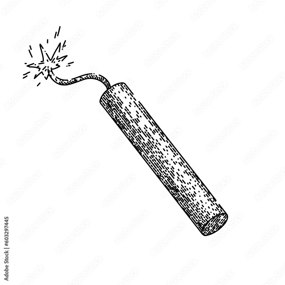 dynamite danger tnt hand drawn. explosive explosion, bomb fuse ...