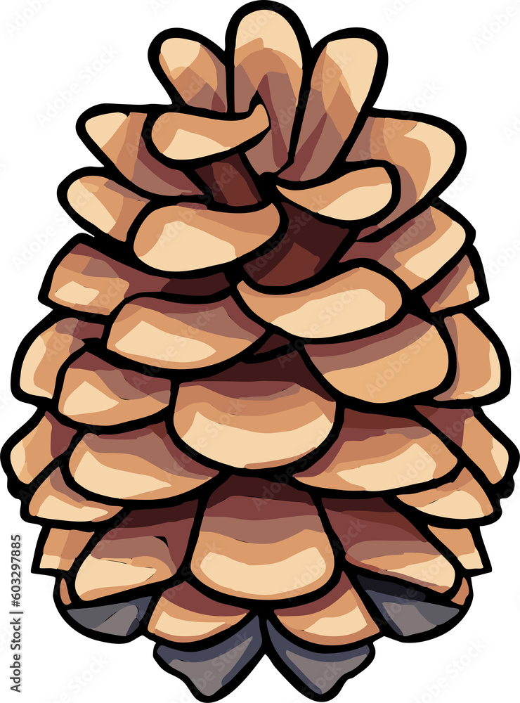 Cartoon Pine Cone