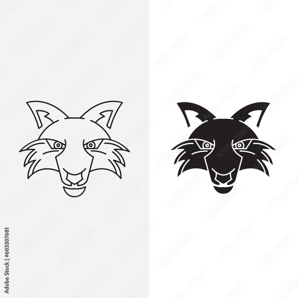 jackal logo design template sign. Line art style and silhouette stylish ...