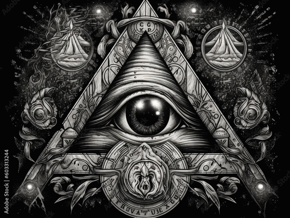 occult all-seeing eye sign icon. The symbol of the Freemasons is the ...