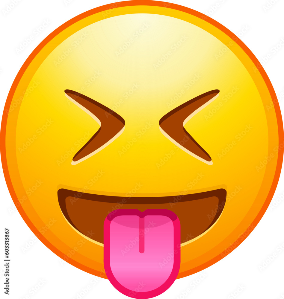 Top quality emoticon. Taunting emoji. Squinting face, grin with tongue ...