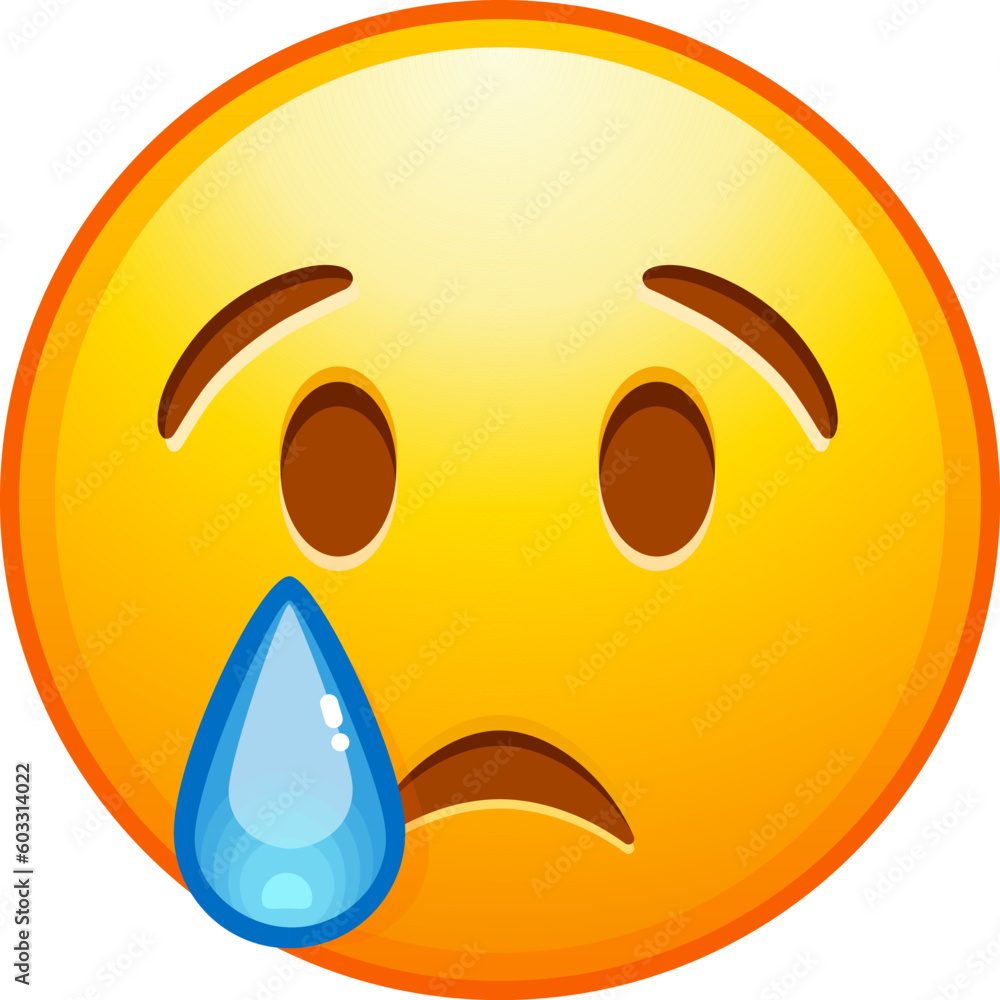 Crying emoji. Sad emoticon face with tear drop.. Emoji icon from ...