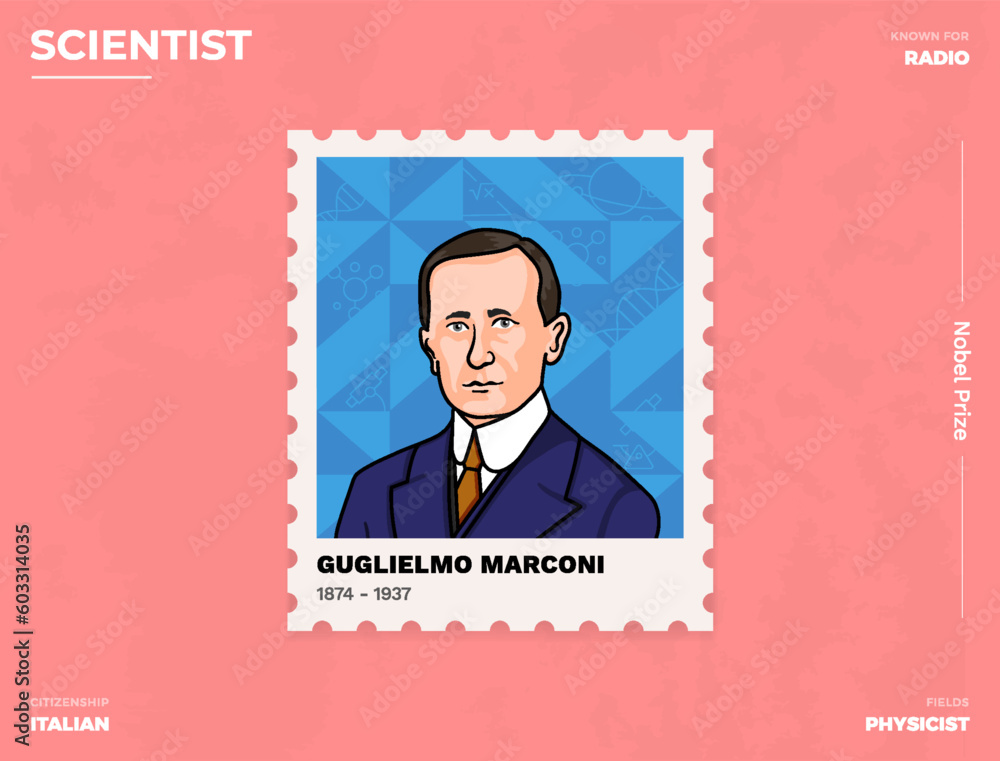 Guglielmo Marconi Inventor's Postcard Creative Ticket (Stamp) Design ...