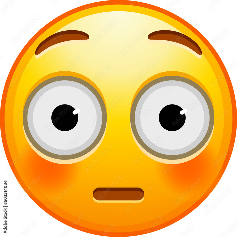 Top quality emoticon. Flushed emoji looks away. Embarrassed emoticon ...
