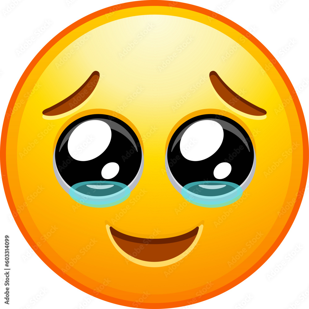 Cute emotional emoji emoticon with tears of joy.. Emoji icon from ...