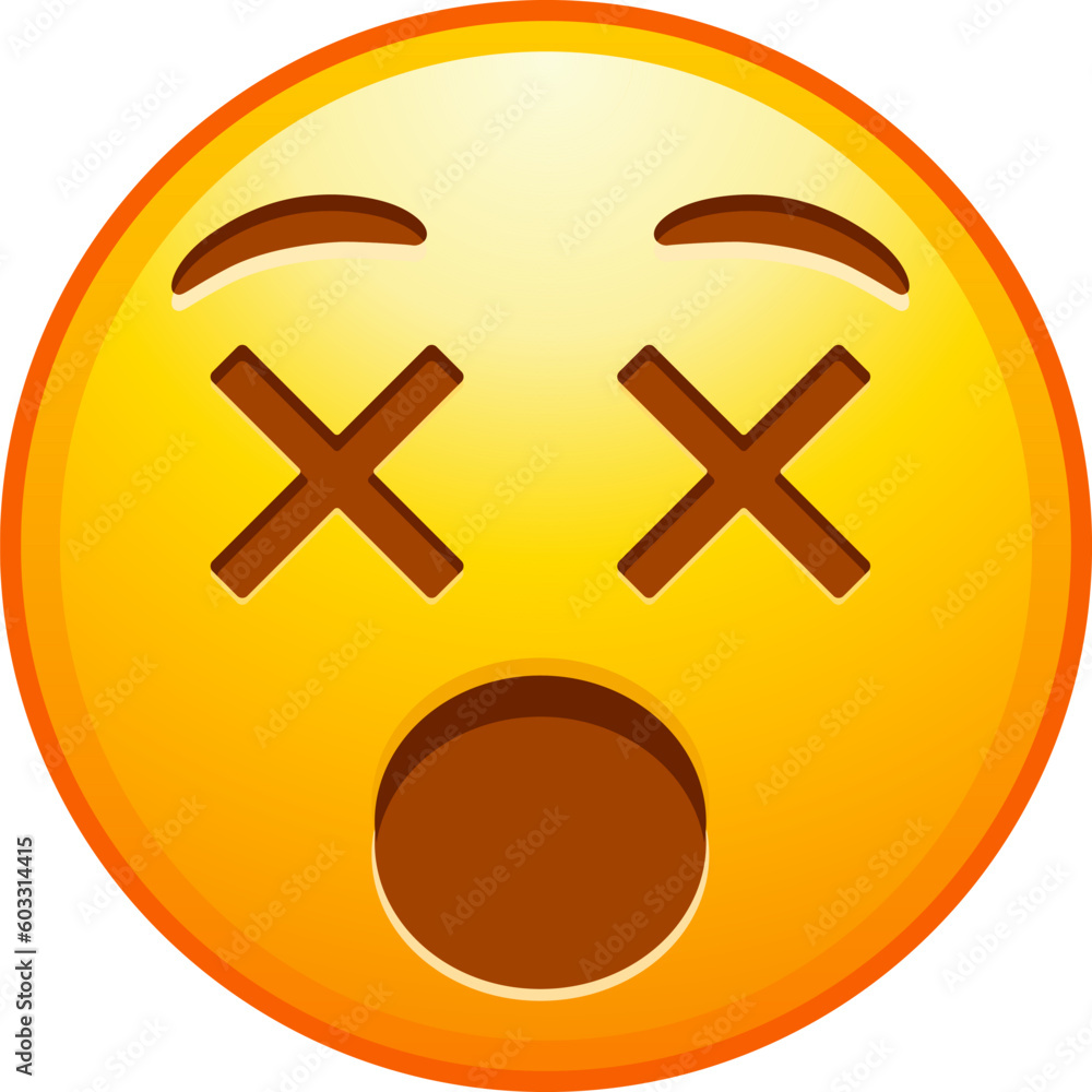 Top quality emoticon. Exhausted emoji. Tired emoticon, yellow face with ...