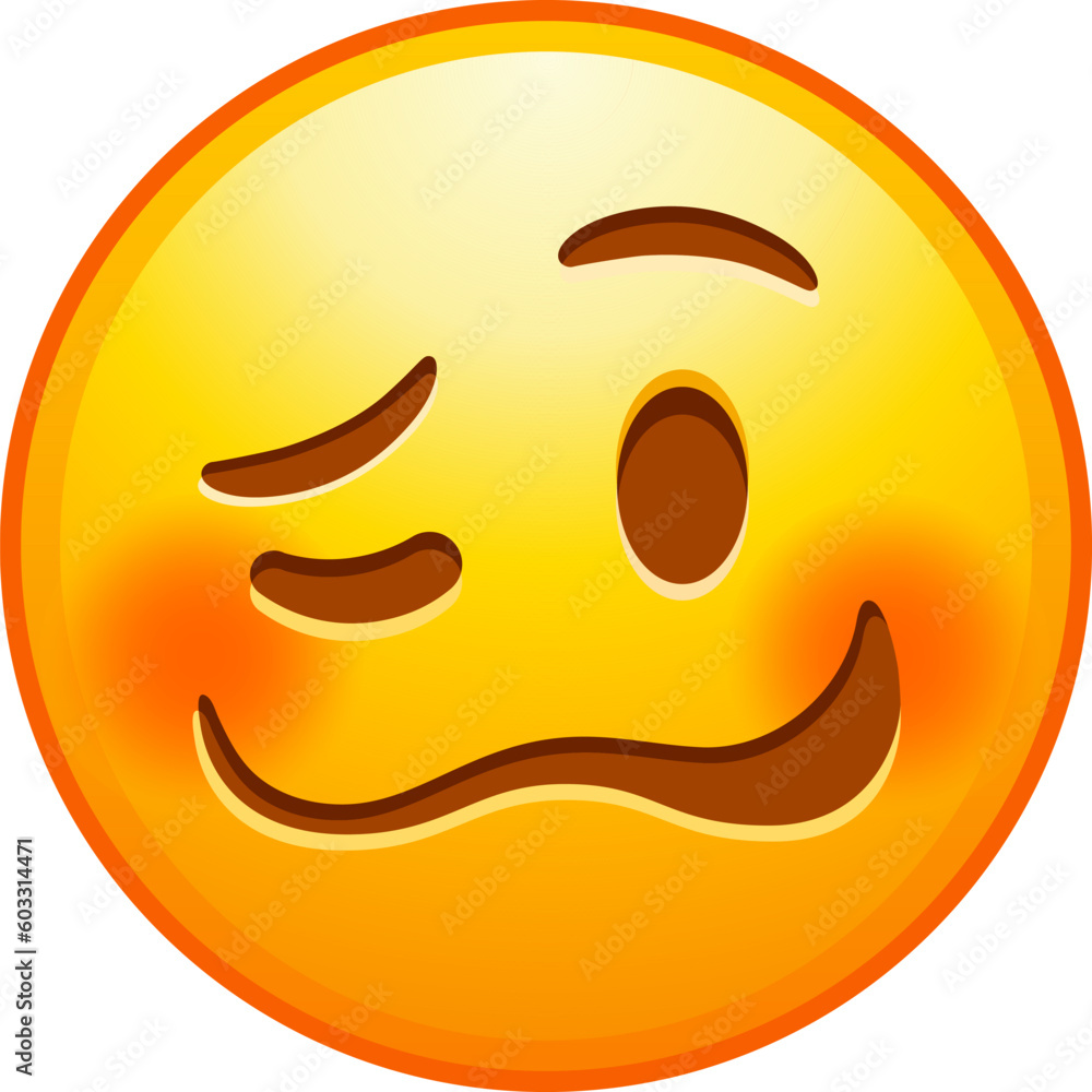Top quality emoticon. Confounded emoji. Confused emoticon with jagged ...
