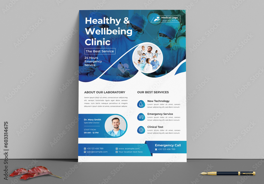 Doctor Medical Flyer Design Layout Stock Template | Adobe Stock