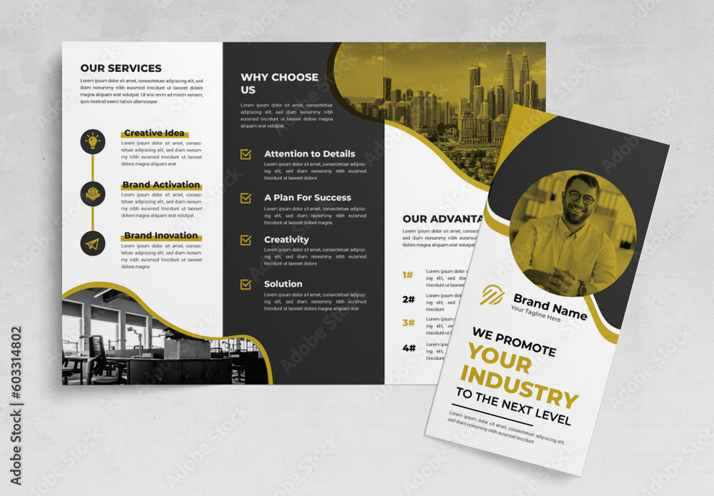 Industry Trifold Brochure Design Template Stock Template | Adobe Stock