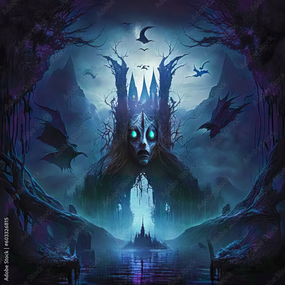 Nightmare, horror, nightmare. Generative AI Stock Illustration | Adobe ...