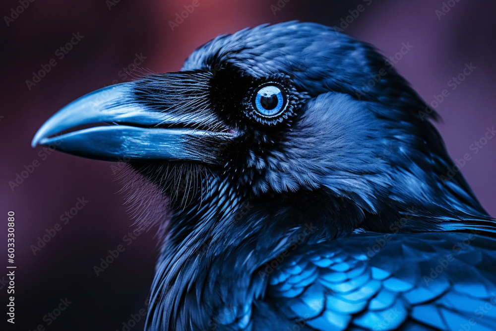 raven's eye close-up, created by a neural network, Generative AI ...