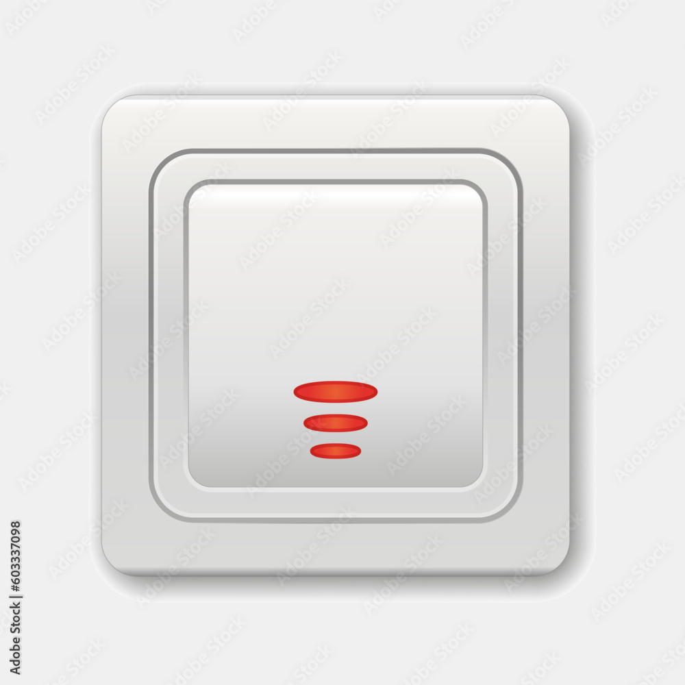 Realistic toggle switch on or off. Switch for control electric light ...