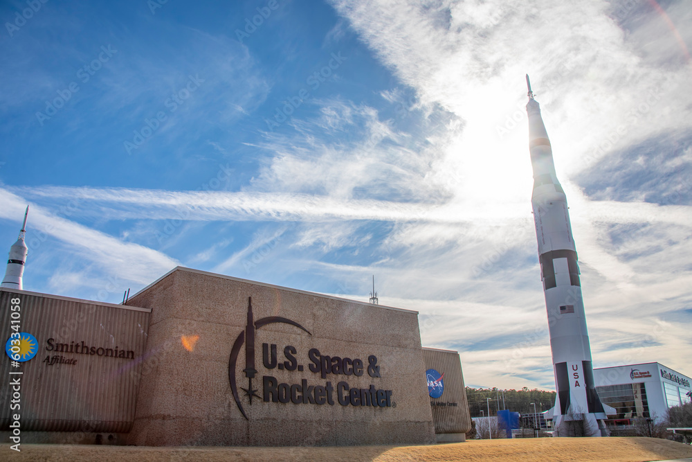 Huntsville USA 10th Feb 2023: Mighty and massive, the replica of Saturn ...
