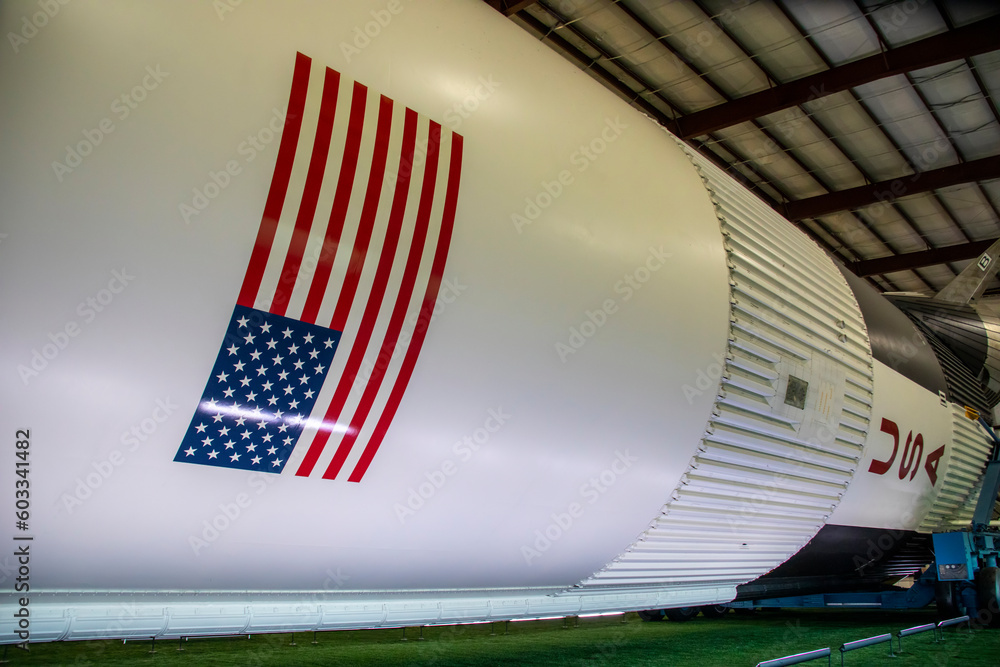 Houston USA 4th Feb 2023: Mighty and massive, the Saturn V rocket at ...