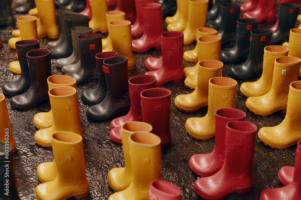 lots of rubber boots, created by a neural network, Generative AI ...