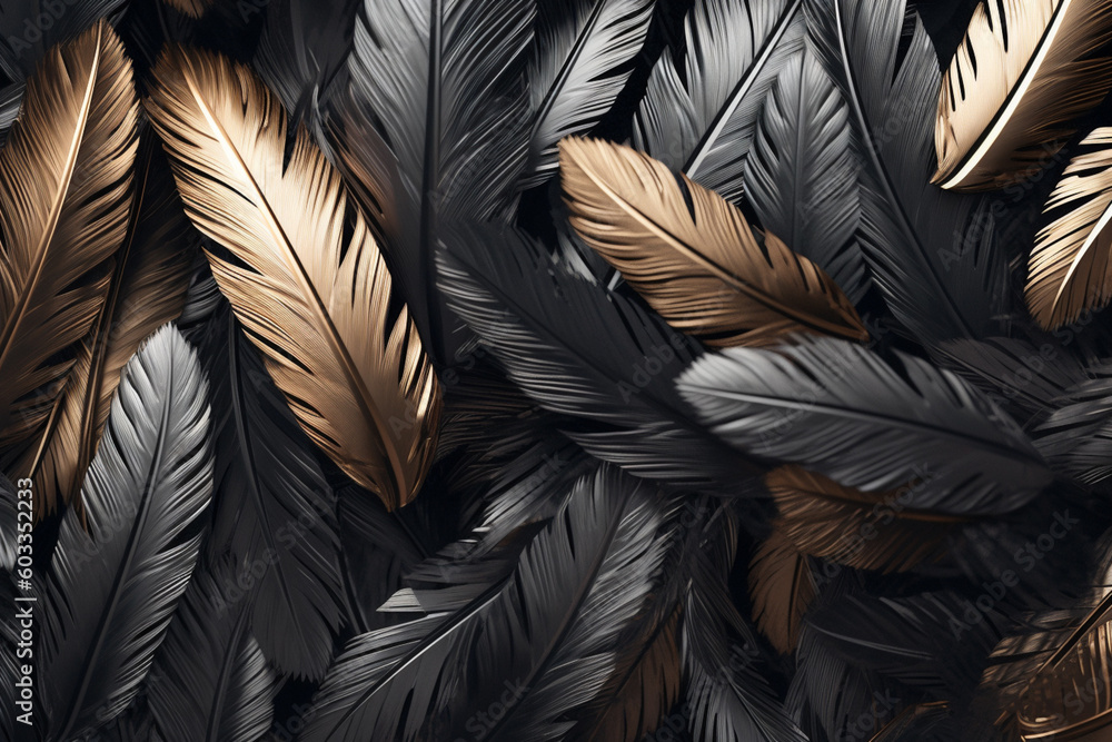 A modern and sleek feather background pattern texture, with feathers in ...
