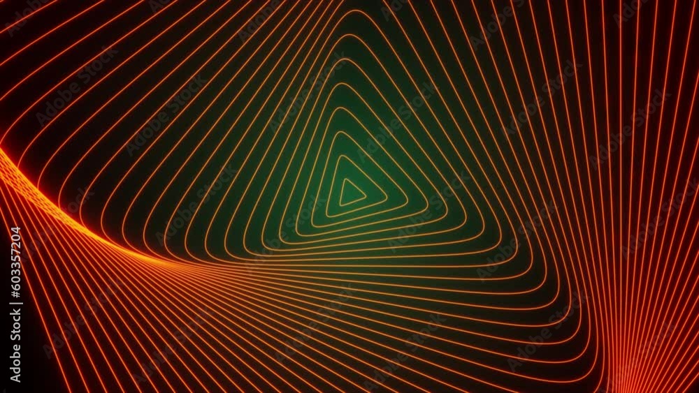 Abstract Orange Triangle Motion Tunnel Animation Use For Video ...