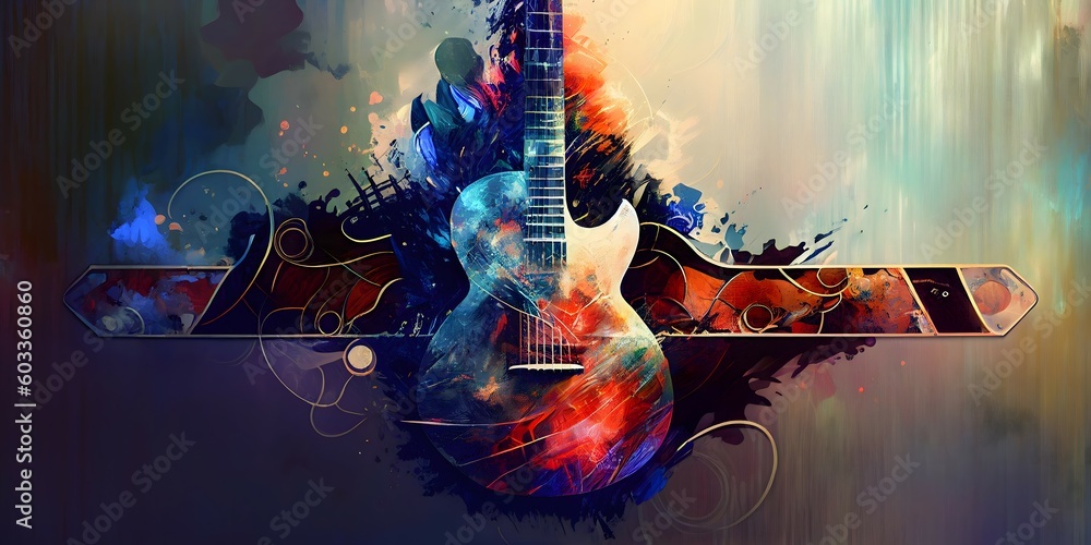 modern abstract guitar album cover art Illustration Stock | Adobe Stock