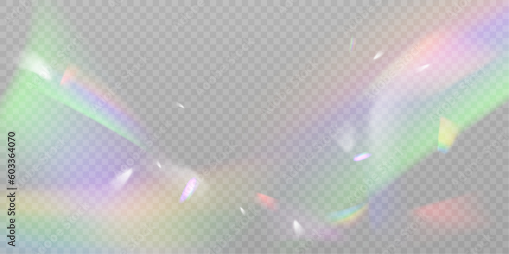 Realistic diamond reflection, rainbow light optical effect Colorful ...