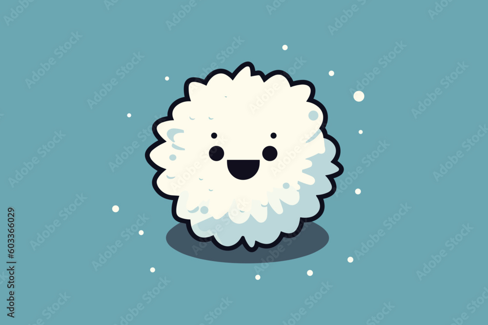 Doodle inspired Snowball, cartoon sticker, sketch, vector, Illustration ...