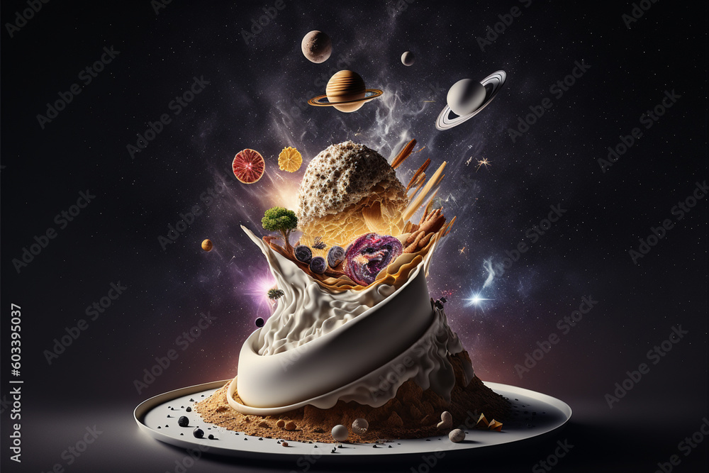 World of fantasy, wonderful new universe, creatures, people, skull, man ...