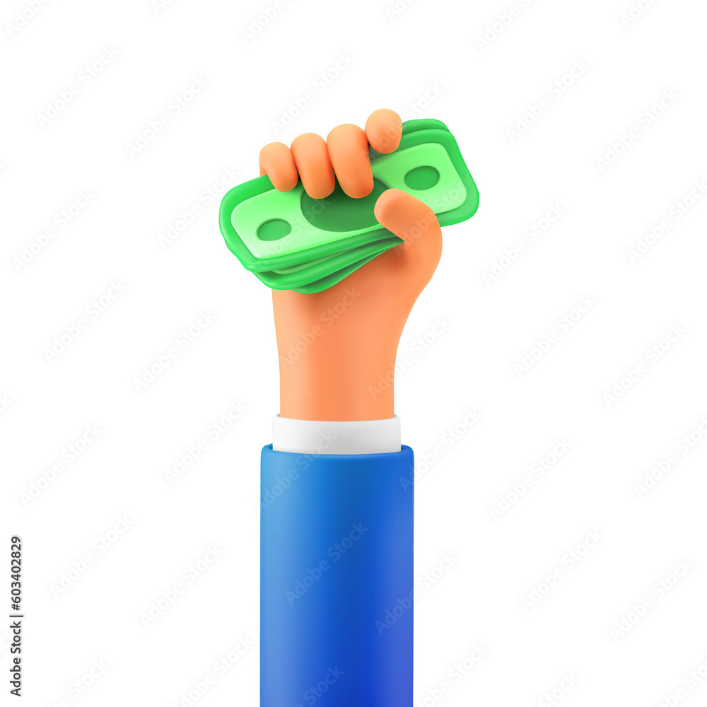 Jackpot winning celebration. Lottery winner illustration. Human hand ...