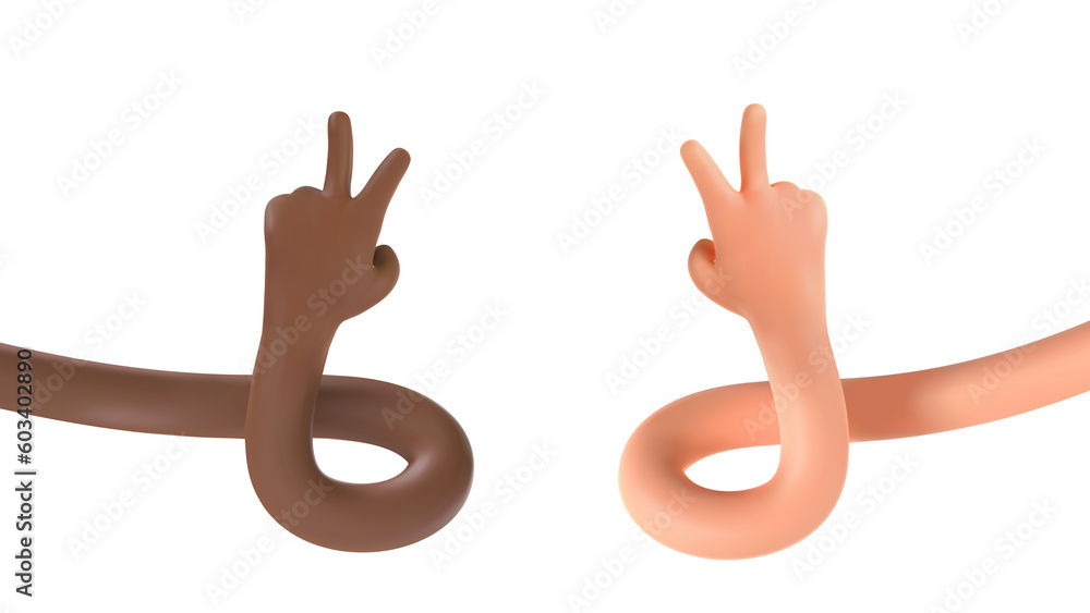 Peace no war multi ethnic hands gesturing on transparent background ...