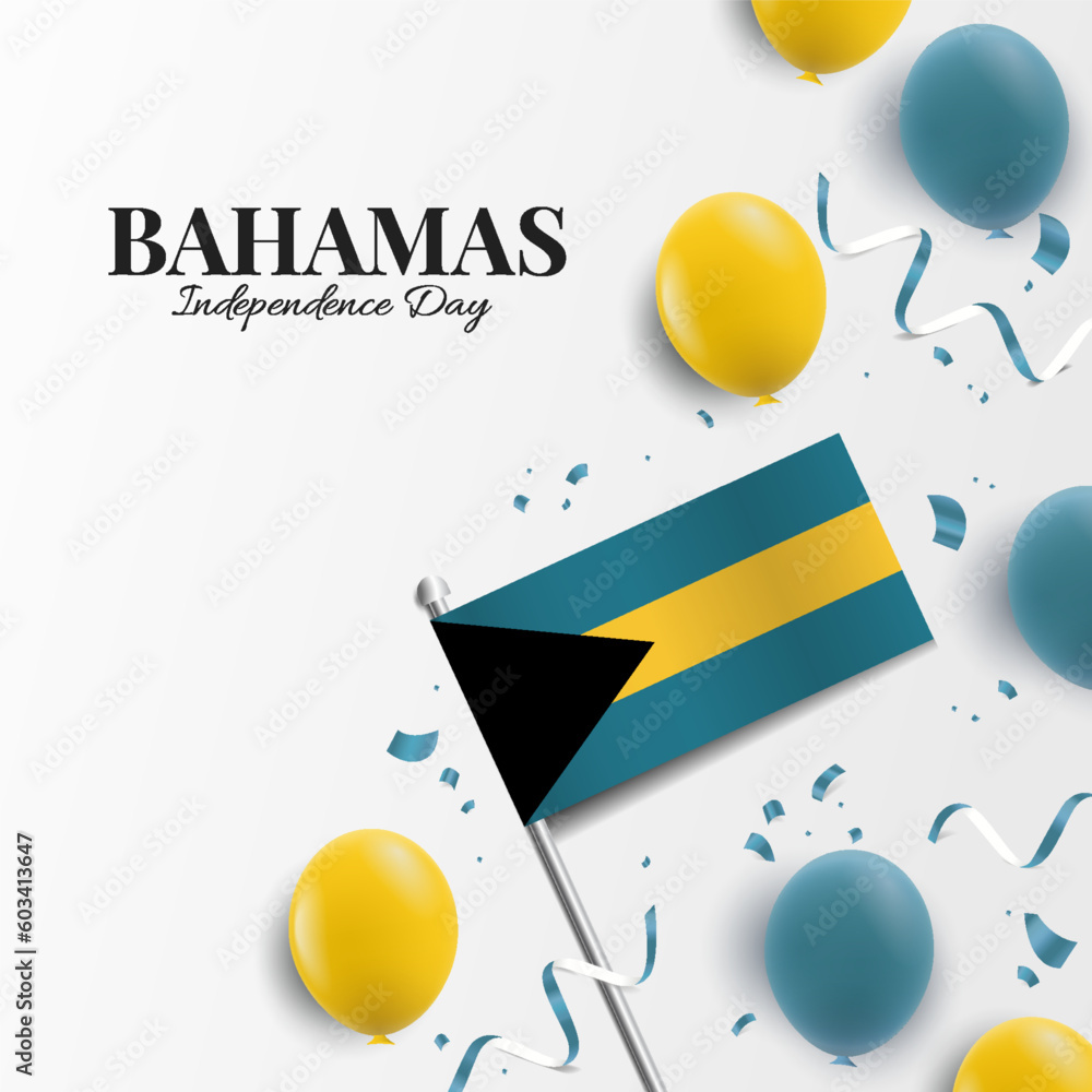 Vector Illustration of Bahamas Independence Day. Background with ...