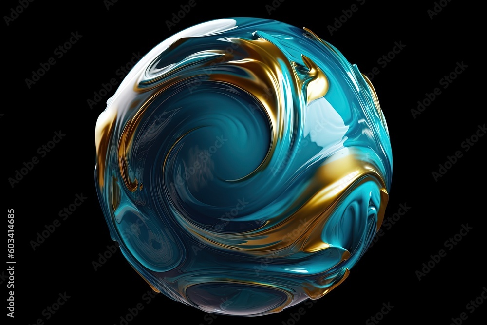 Abstract blue sphere, 3d render. Generative AI. Digital Art ...